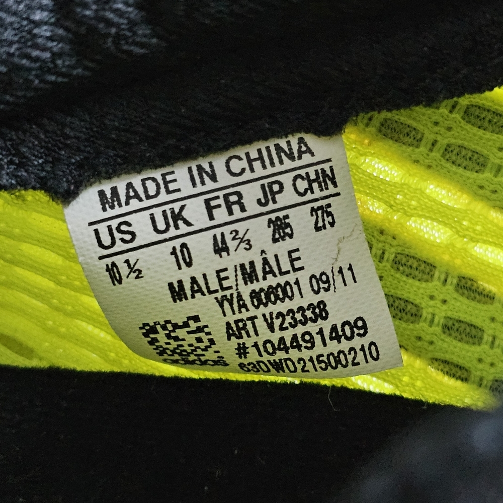 Adidas Men’s Neon Yellow And Black Running Shoes Size… - Gem